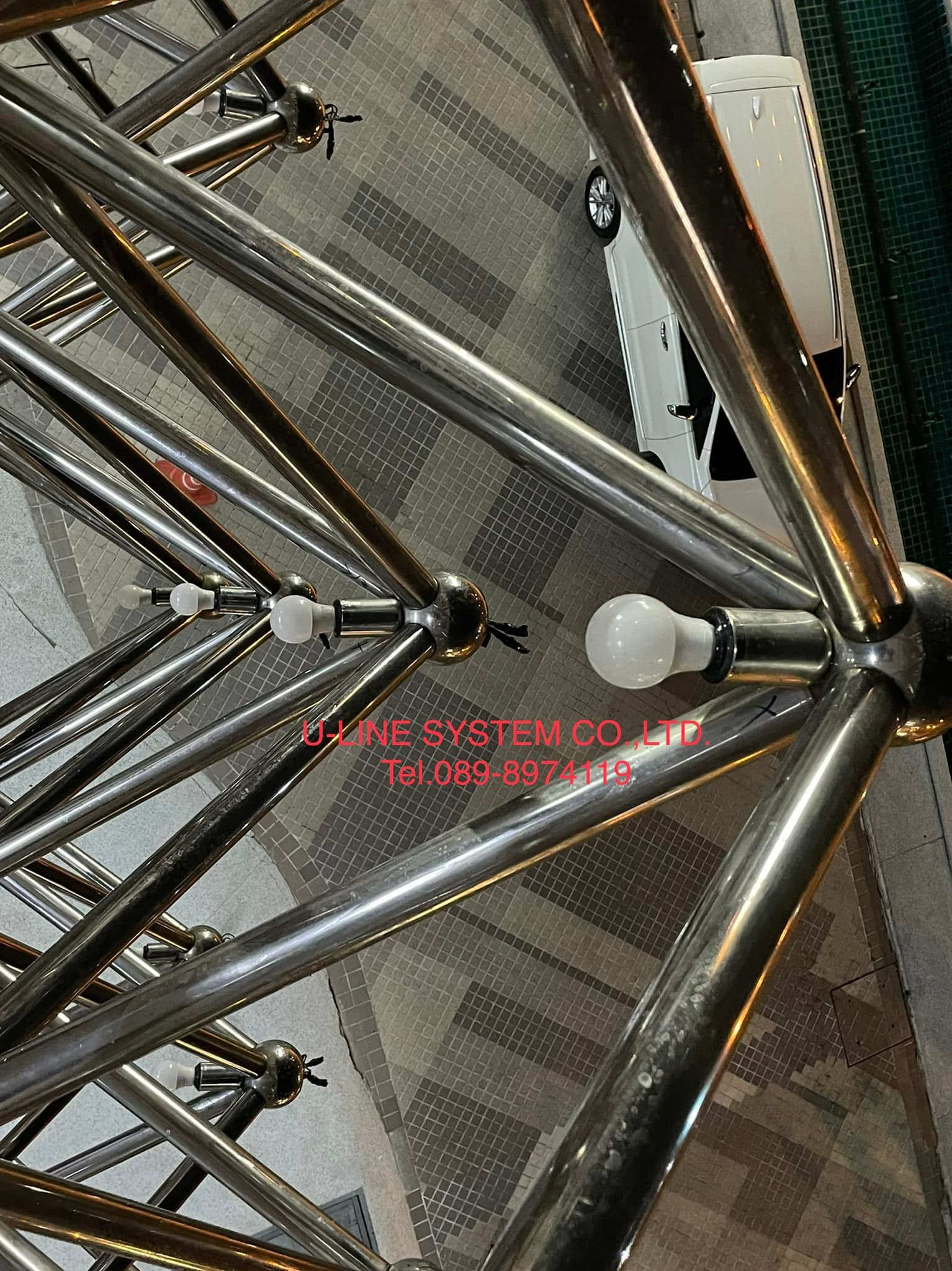 ติดตั้งระบบไฟฟ้า แสงสว่าง ติดตั้งโคมไฟตกแต่งอาคาร 309 ชุด CTI Tower